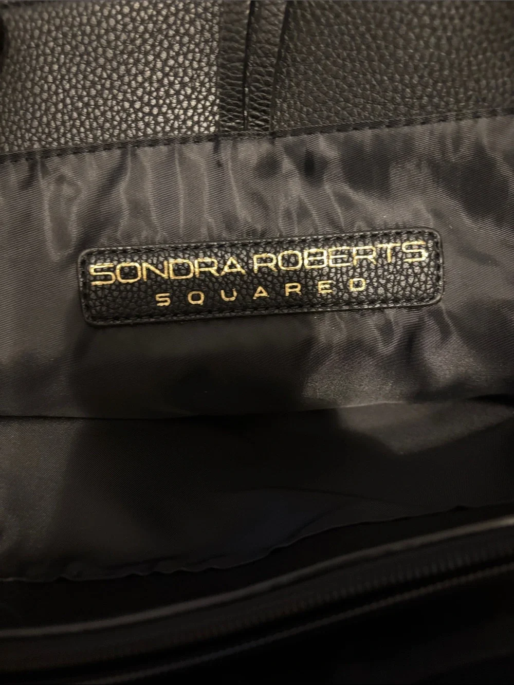 Sondra Roberts | Bags | Sondra Roberts Black Pebbled Tote With Goldtone ...